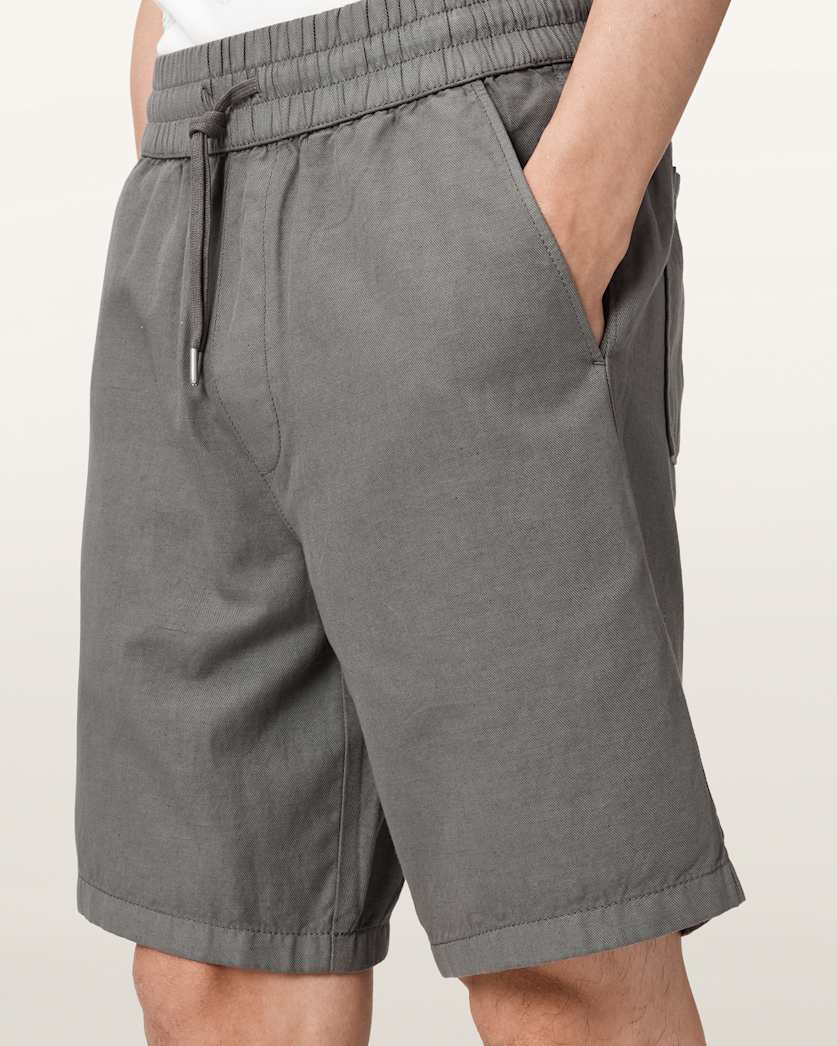 Hanbury Linen Blend Relaxed Fit Shorts PILLAR GREY | ALLSAINTS US